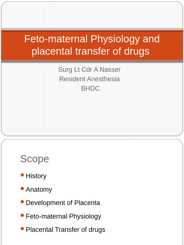 Feto-Maternal Physiology & Drug Transfer | PDF | Placenta | Blood