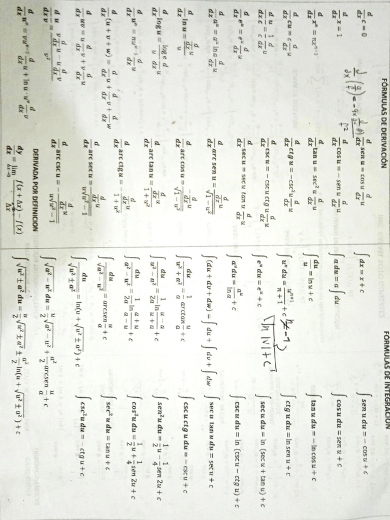 Formulario de Integrales | PDF