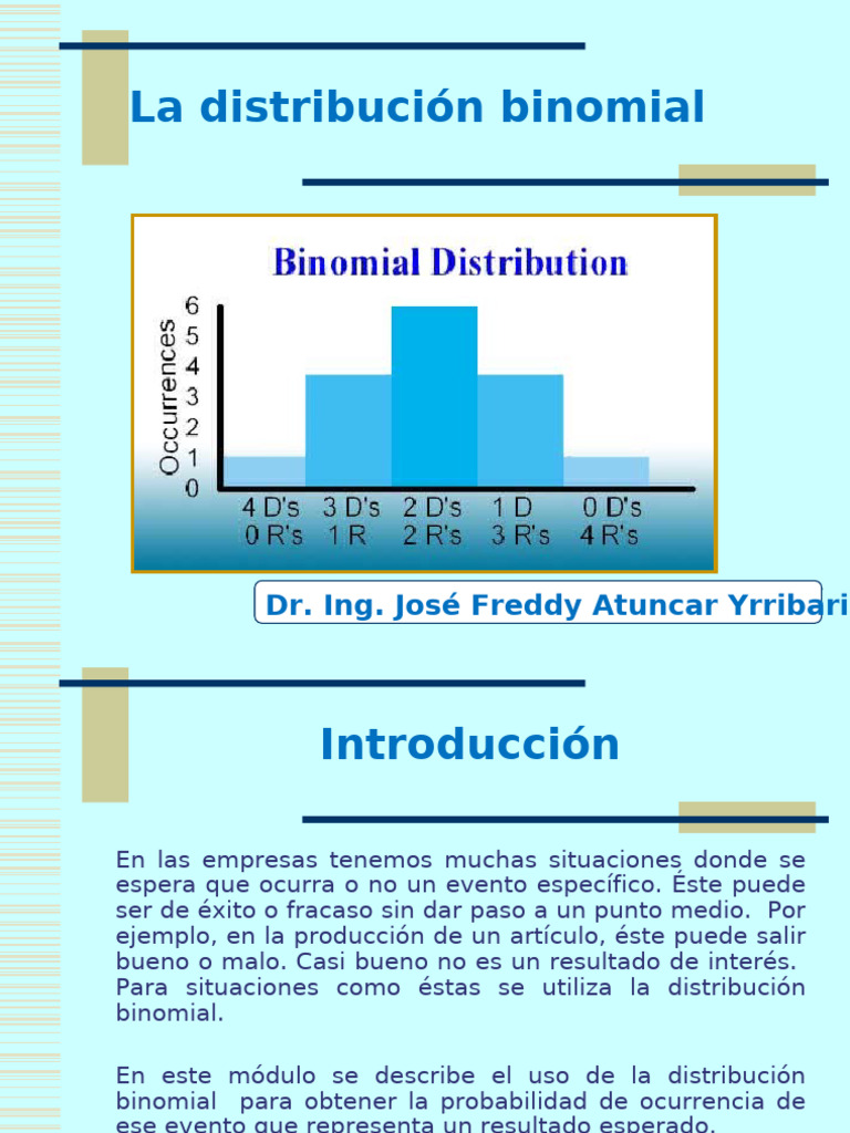 La Distribucion Binomial | PDF | Distribución de probabilidad | Distribución de veneno