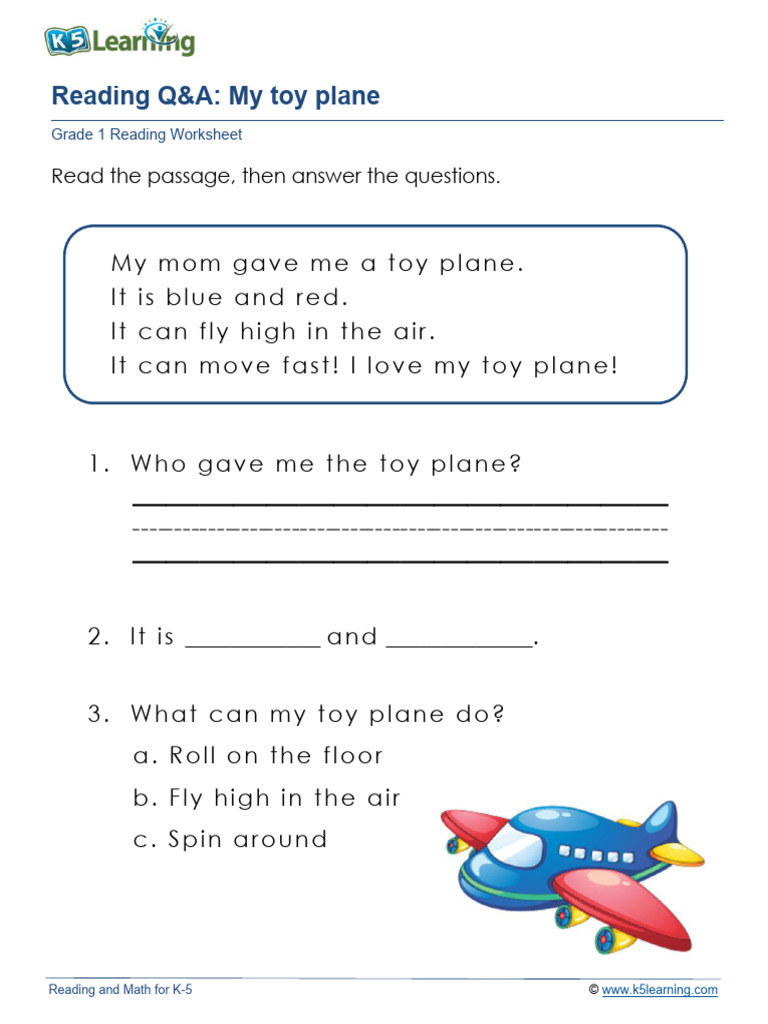 Grade 1 Text Question Answer C | PDF