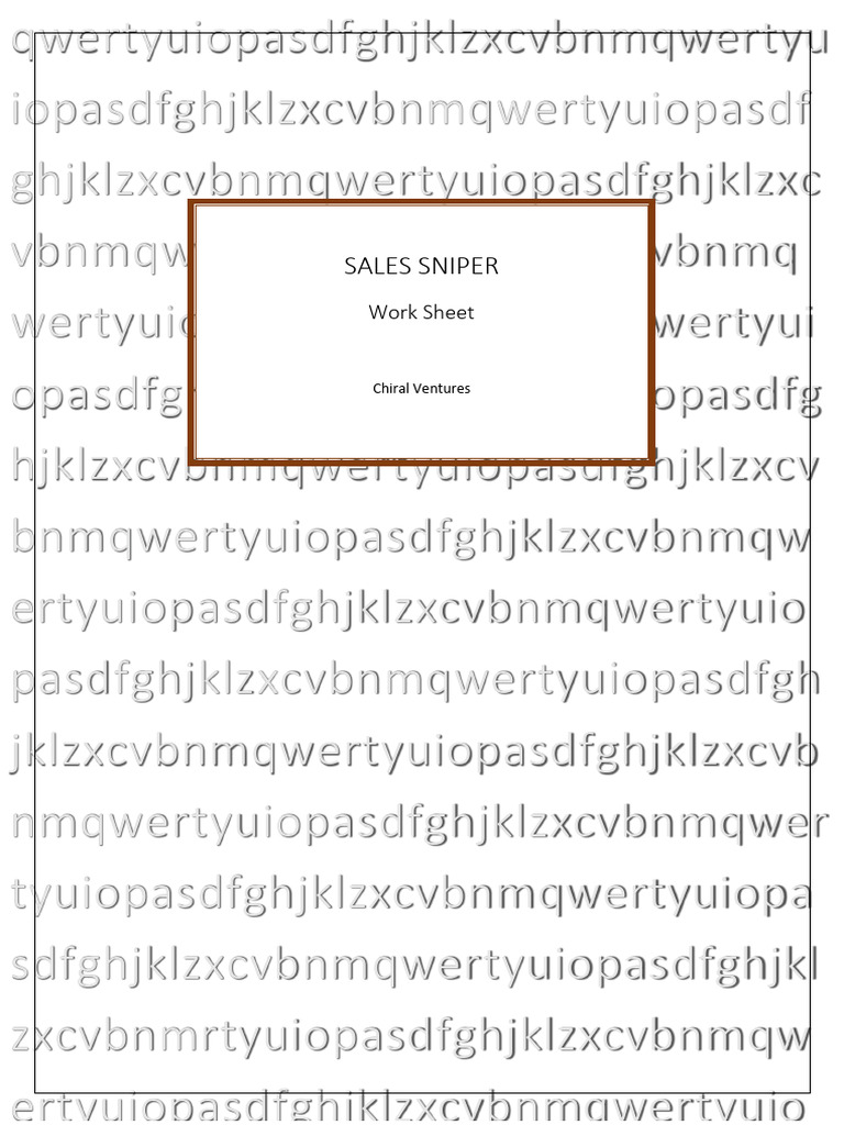 Sales Worksheet Overview | PDF