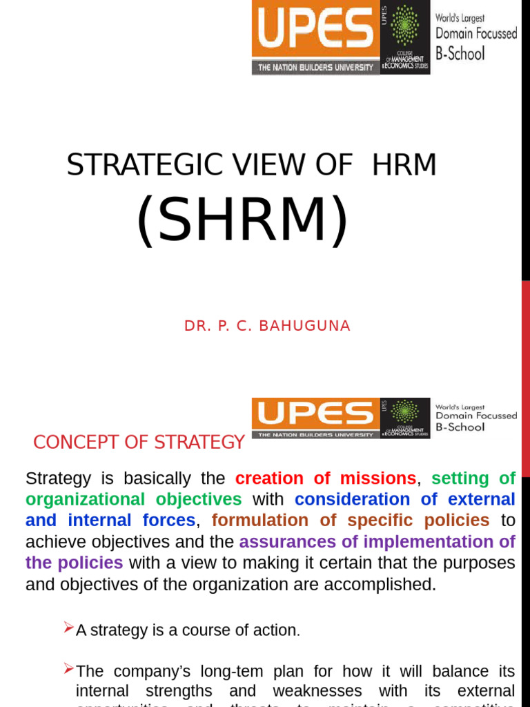 Strategic View of HRM | PDF | Strategic Management | Human Resource ...