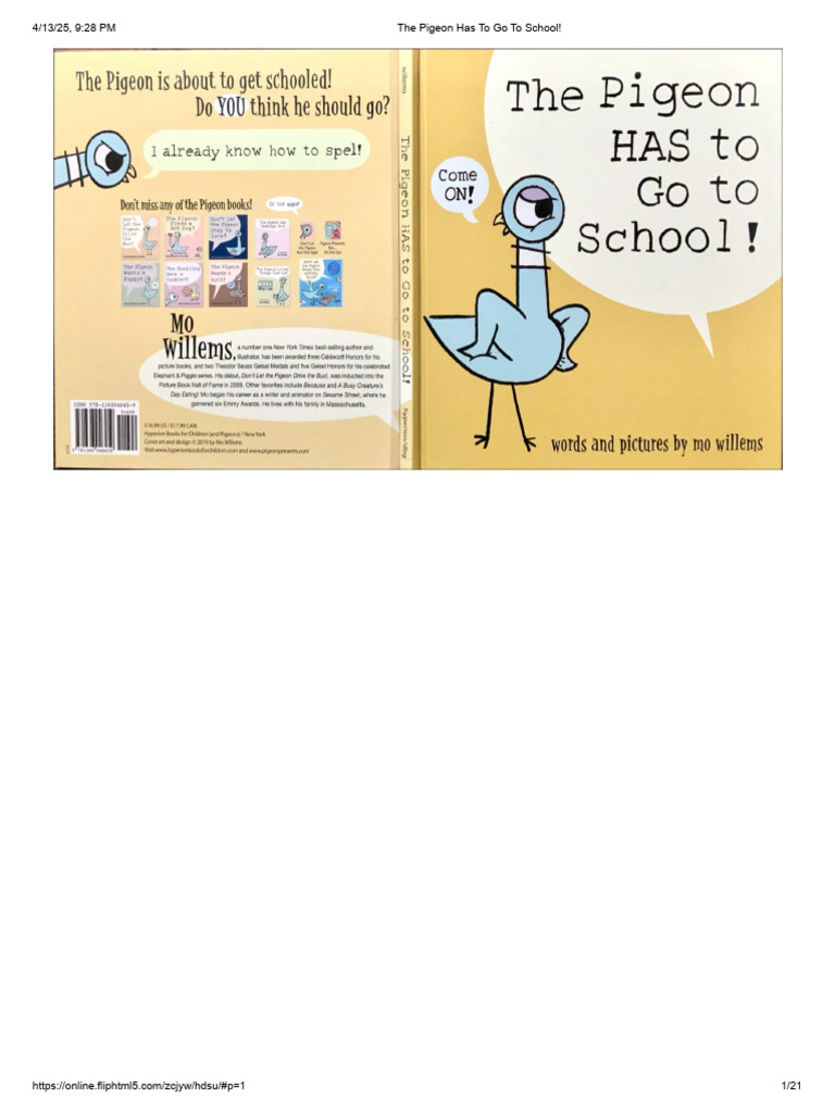 The Pigeon Has to Go to School! | PDF