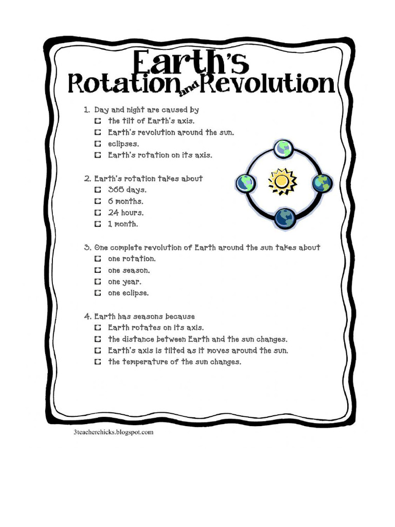 Earth Rotation and Revolution 3 | PDF