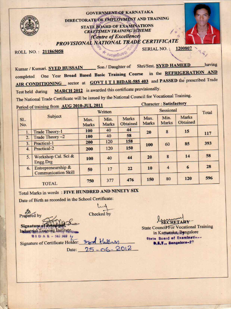 National Trade Certificate | PDF