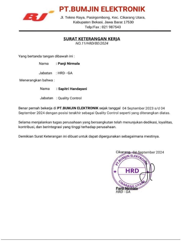 Surat Paklaring | PDF