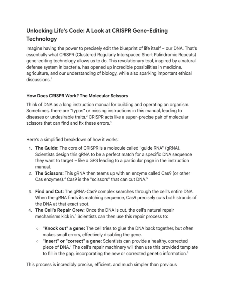 A Look at CRISPR Gene-Editing Technology | PDF | Designer Baby | Crispr