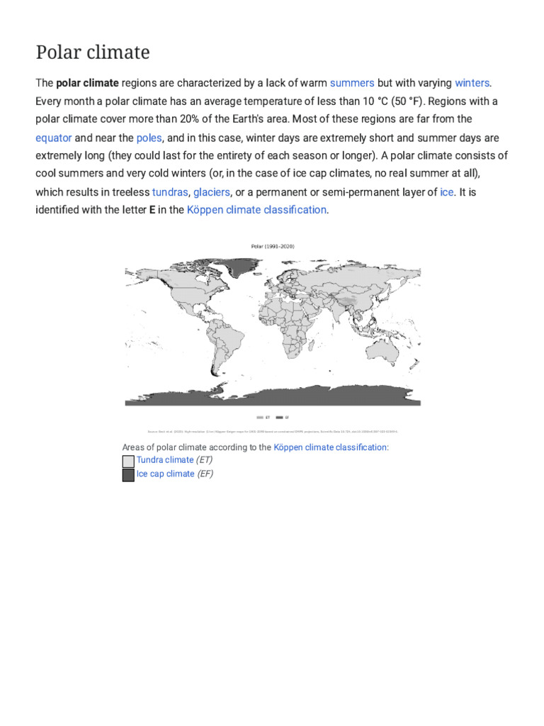 Polar Climate - Wikipedia | PDF