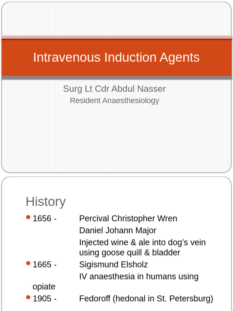 Intravenous Anesthetics Overview | PDF | Anesthesia | Midazolam