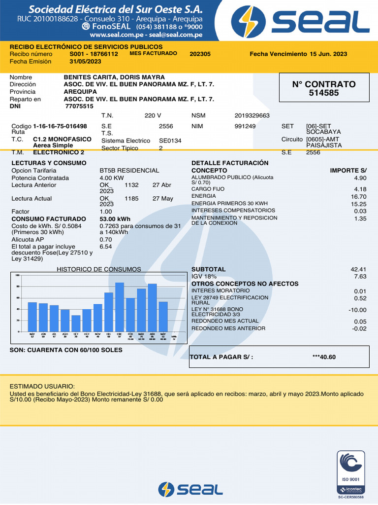 Pe Suministros Duplicado Codigo Periodo Comercial 202305&codigo Comprobante 2023001000003638980 ...