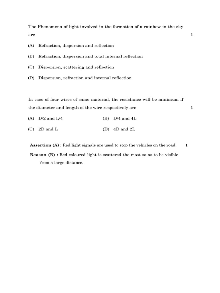 X Physics Board Question | PDF