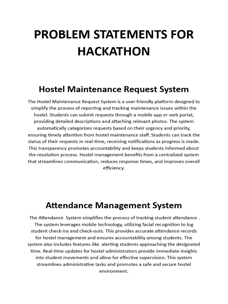 Problem Statements For Hackathon | PDF | Mental Health | Usability
