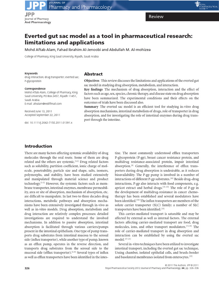 Journal of Pharmacy and Pharmacology - 2011 - Alam - Everted Gut Sac ...