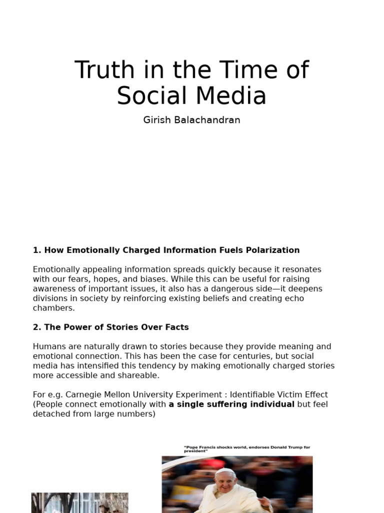 Social Media - Truth in The Time of Social Media | PDF | Social Media ...