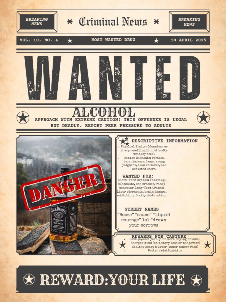 Black and Beige Vintage Newspaper Criminal Wanted Poster | PDF