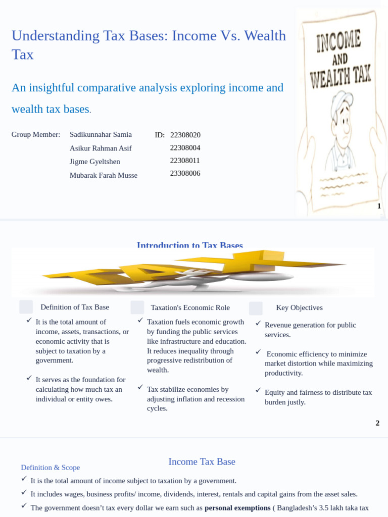 PPTXXX of Wealth and Income Tax | PDF | Taxes | Income