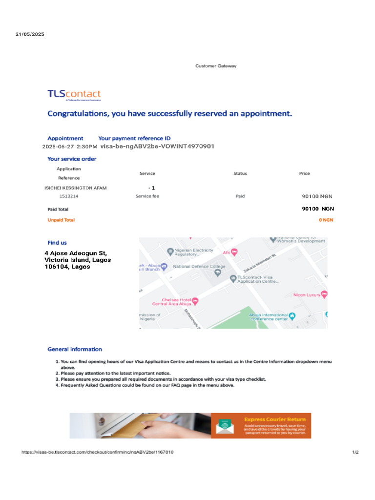 Appointment Confirmation | PDF
