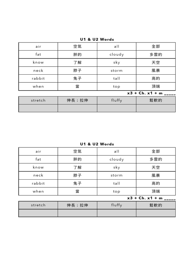 Reading Future U1-2 Words | PDF