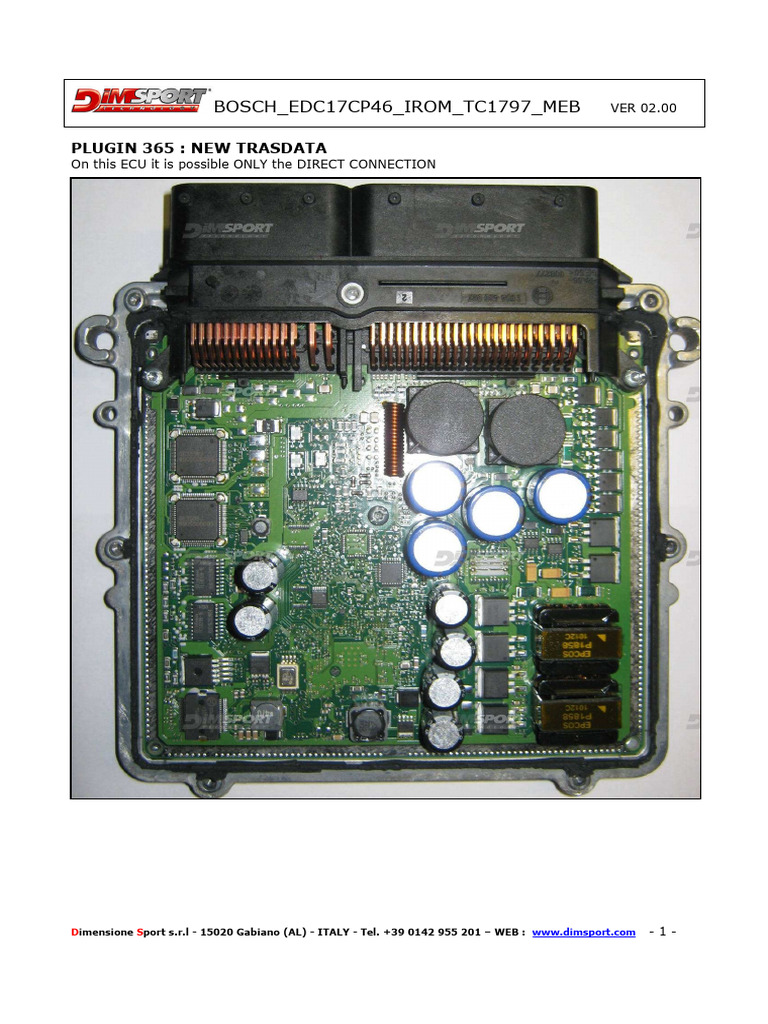 NT Bosch Edc17cp46 Irom Tc1797 Meb 1033 | PDF