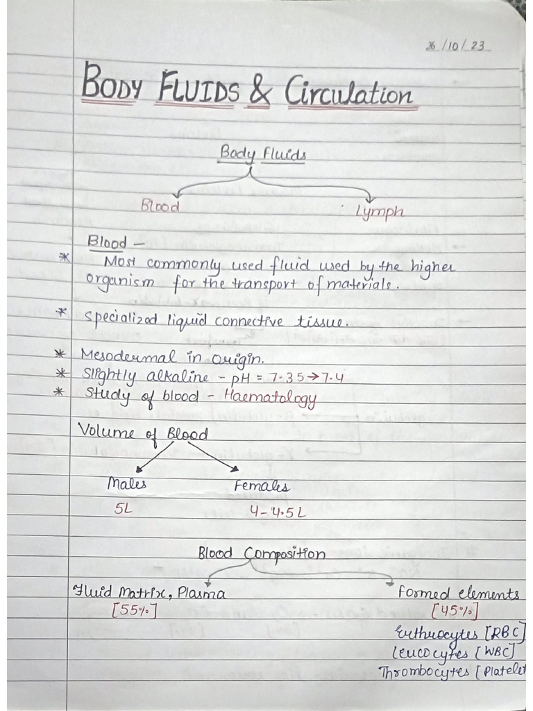 Body Fluids and Circulation | PDF