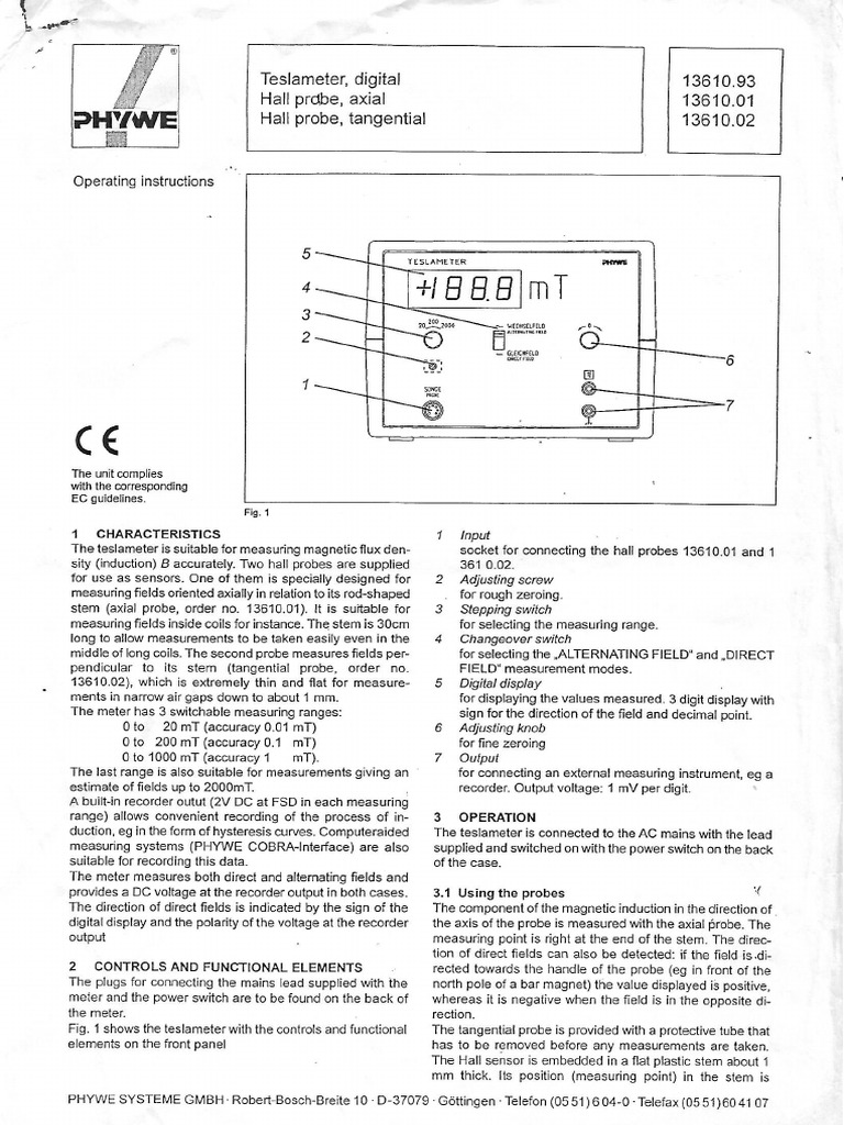 Instruções Teslameter | PDF
