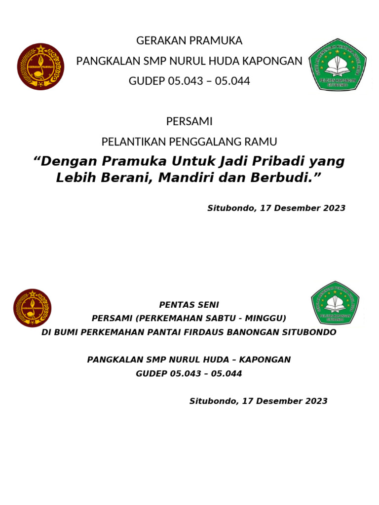 Contoh Banner Gerakan Pramuka | PDF