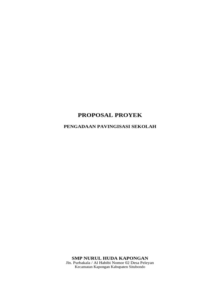 Proposal Paving Sekolah | PDF