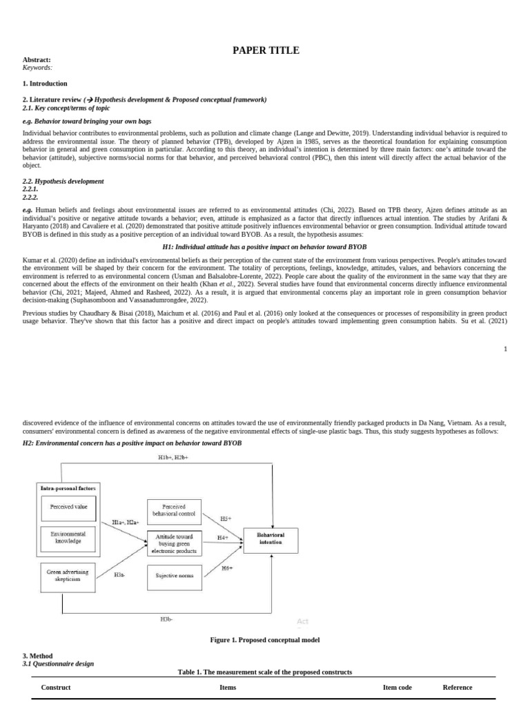 Sample Paper Outline - SEM - Practice For 07052025 | PDF