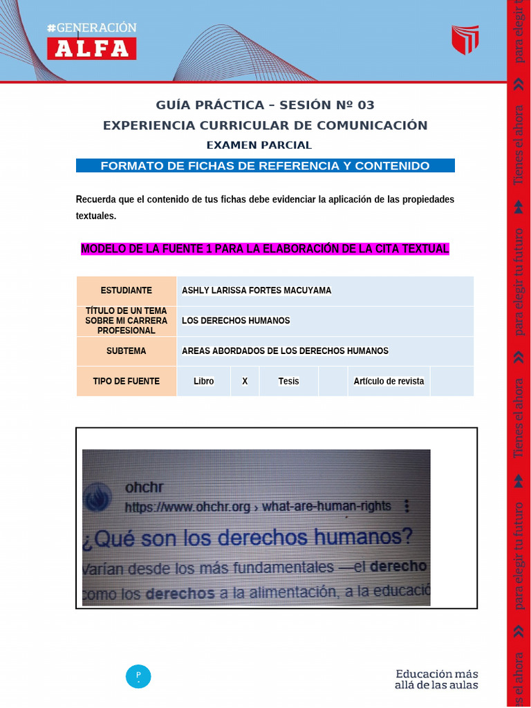 Ashly FORMATO PARA EL EXAMEN PARCIAL (1) (Reparado) | PDF | Derechos humanos | Convenio europeo ...
