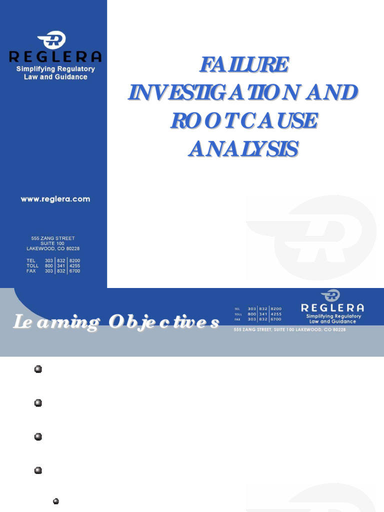 Failure Investigation & Root Cause Analysis | PDF | Calibration | Causality