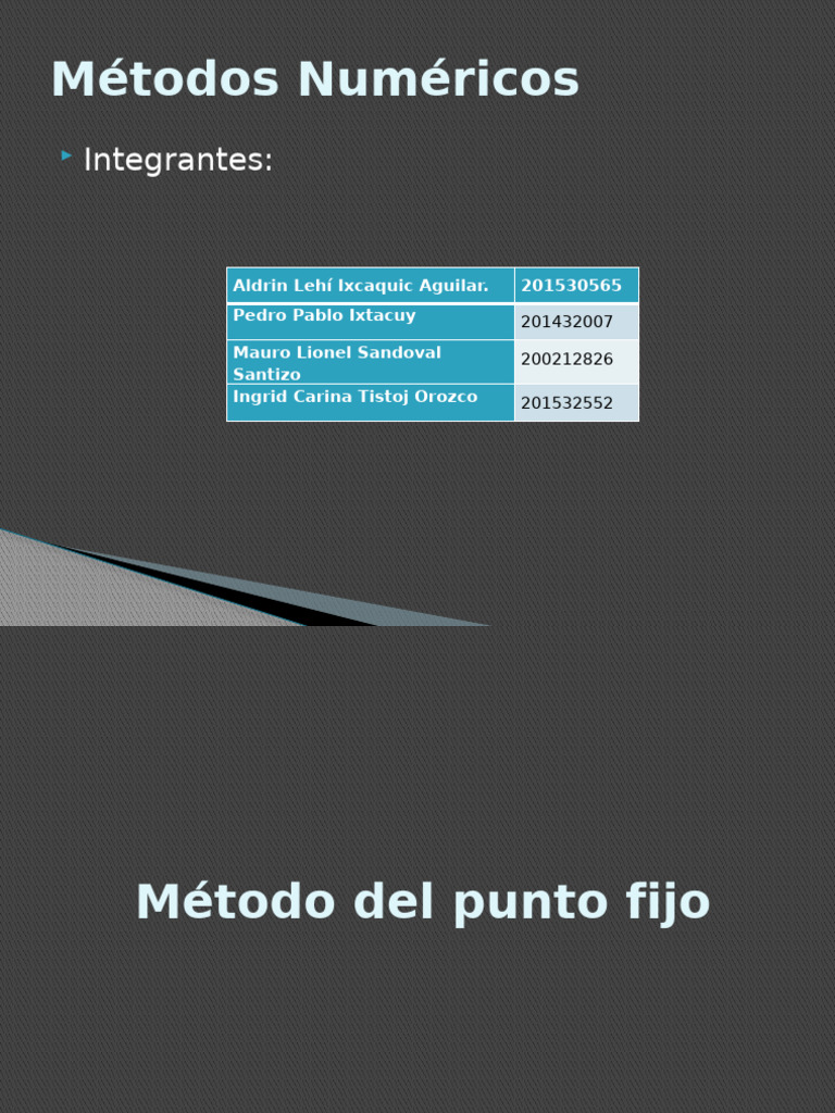 Iteraciones Del Punto Fijo - Analisis Numérico | PDF | Ecuaciones | Análisis numérico