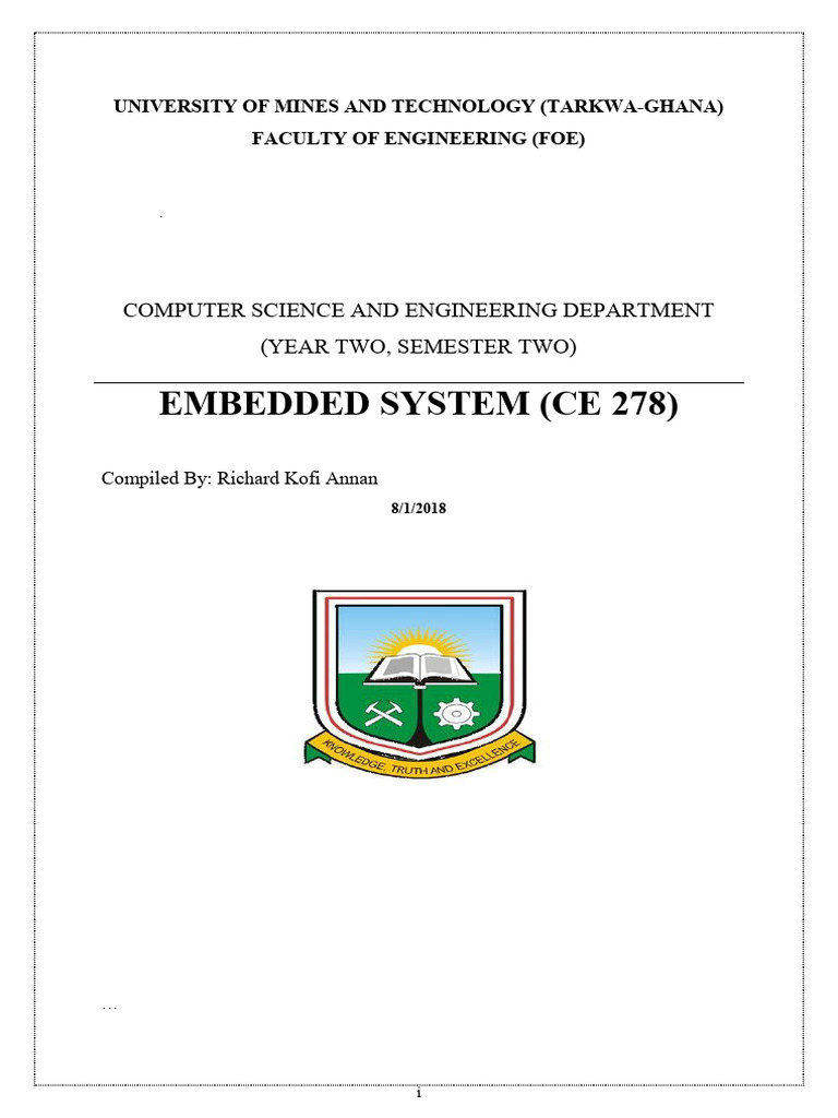 Ce278 - HANDOUT | PDF | Microcontroller | Embedded System