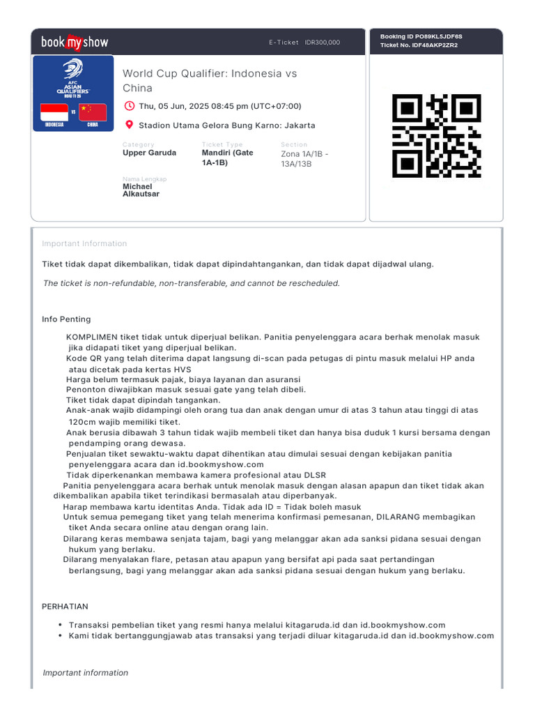 E-Ticket Garuda ID IDN-MWES-691626_20250604_153645_0000 | PDF