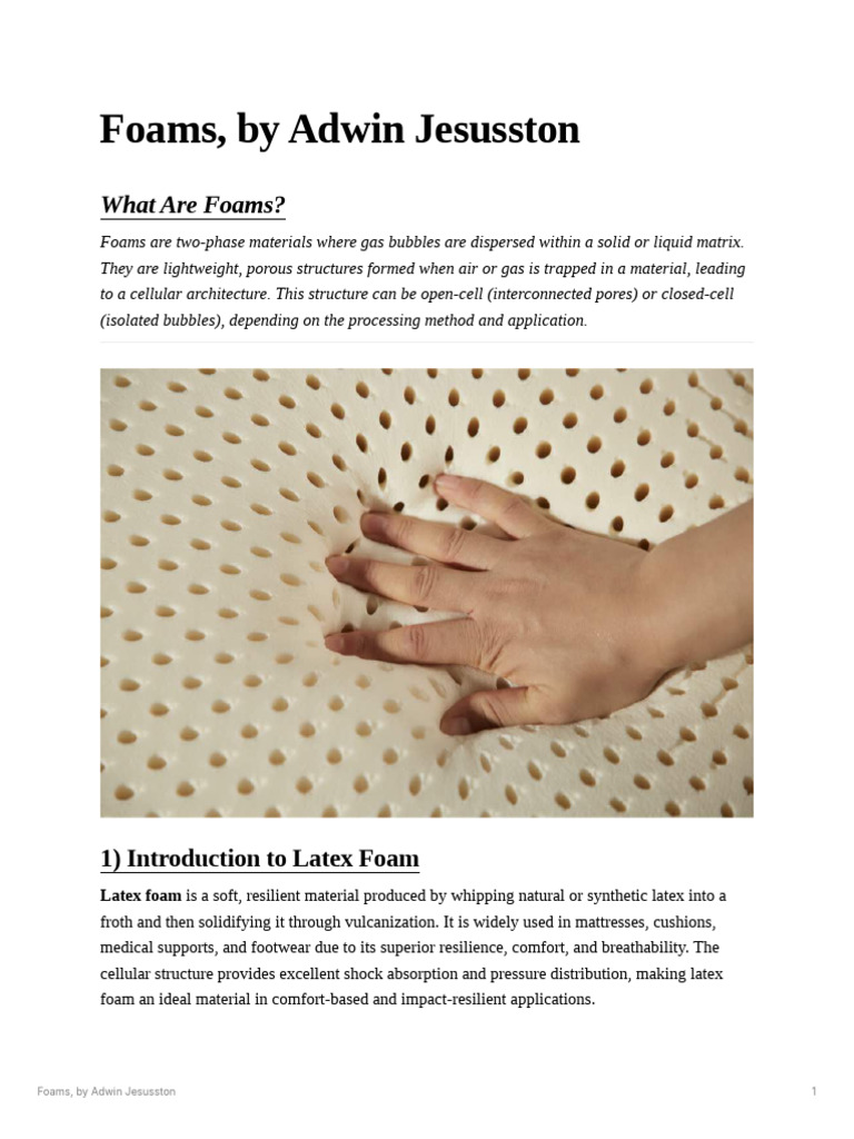 Comprehensive Guide to Foam Types | PDF | Polyurethane | Silicone