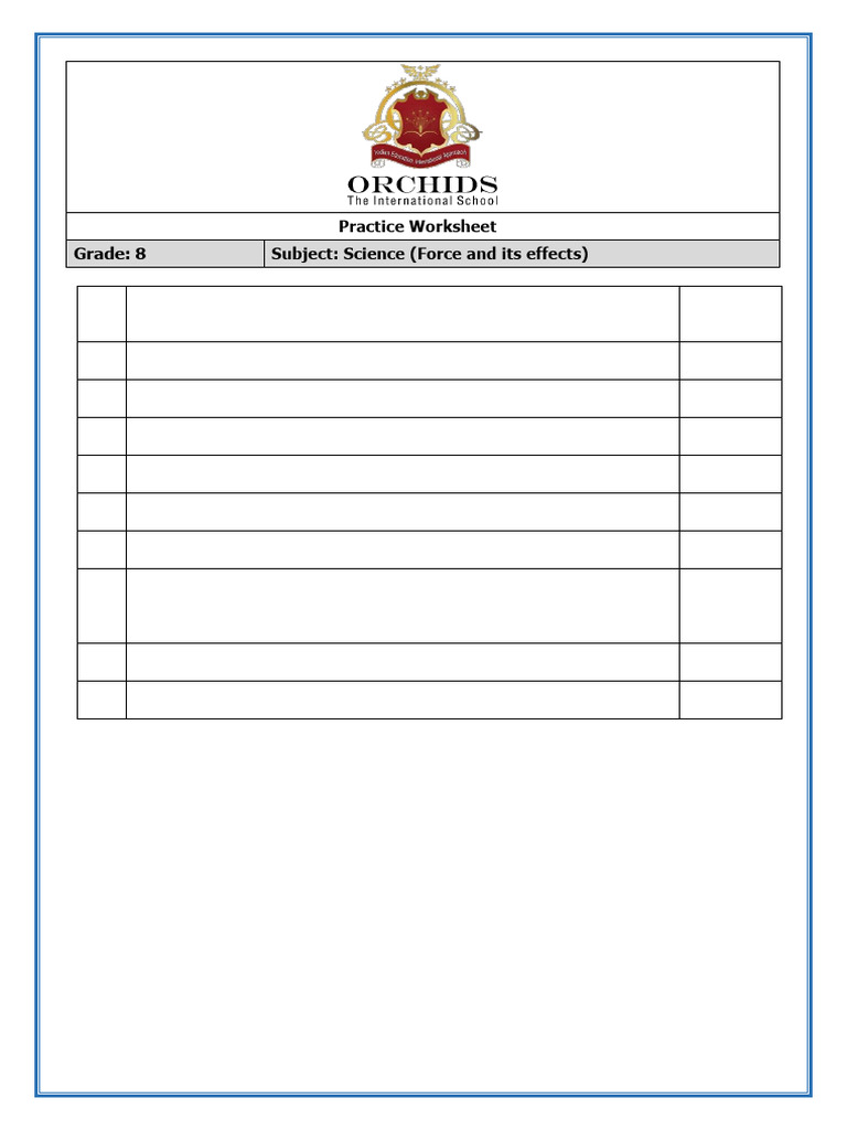 G8 Science Worksheet | PDF