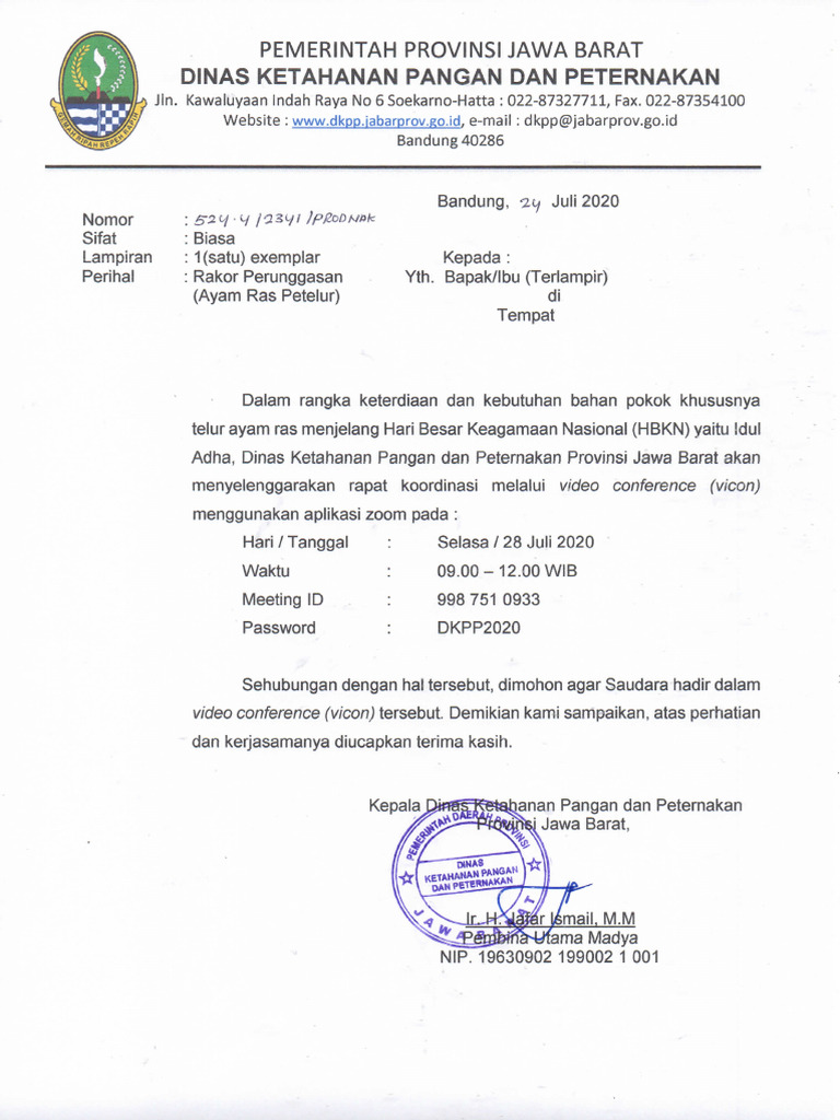 Surat Rakor Petelur | PDF