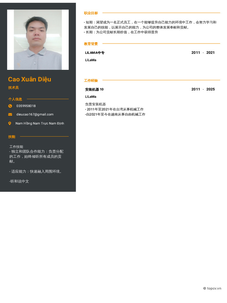 Cao Xuan Dieu TopCV - VN 270525.210249 | PDF