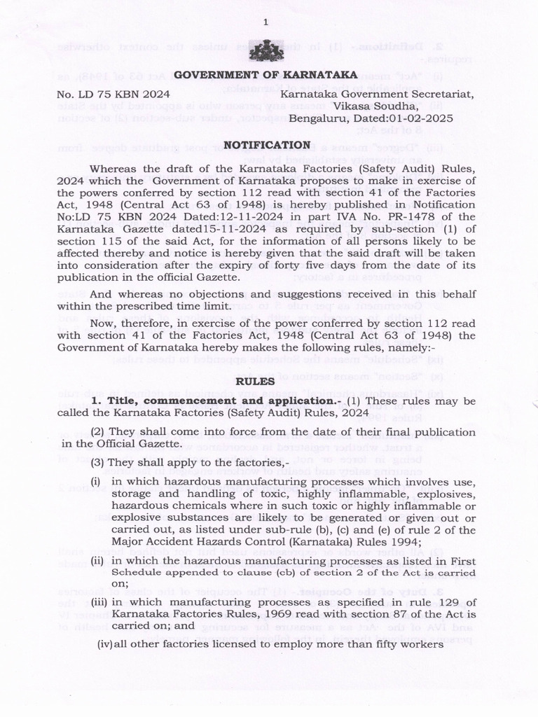 Safety Audit Rules KA | PDF