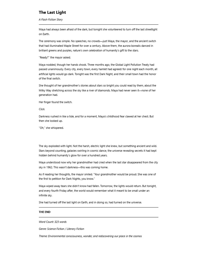 The Last Light - Flash Fiction | PDF