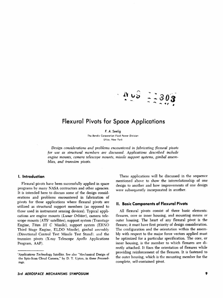 Flexural Pivots in Space Design | PDF | Bending | Force