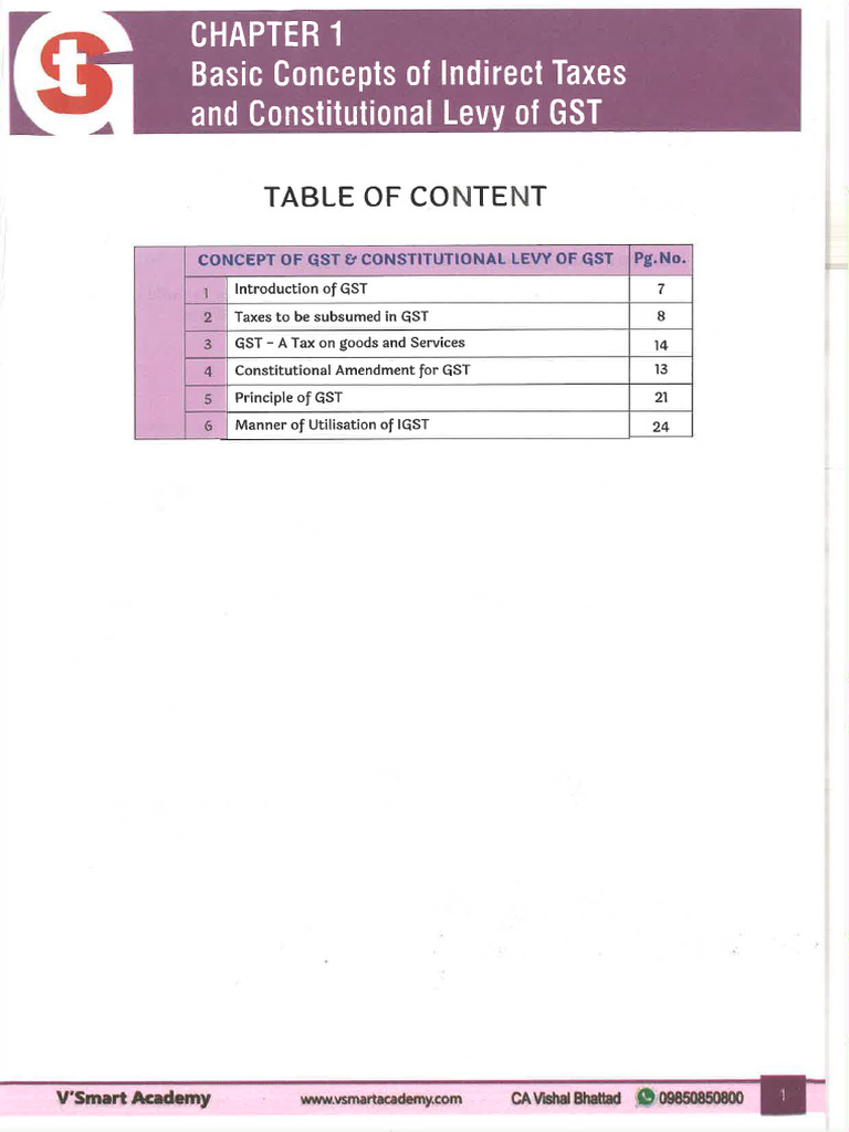 CH.01 BASICS OF GST | PDF