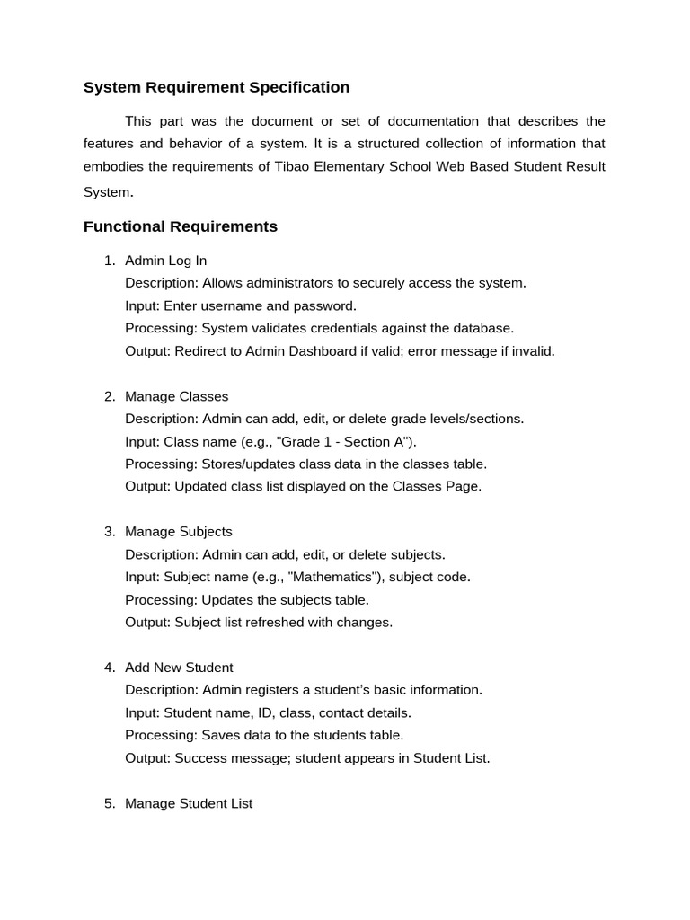 System Requirement Specification | PDF | Password | Login