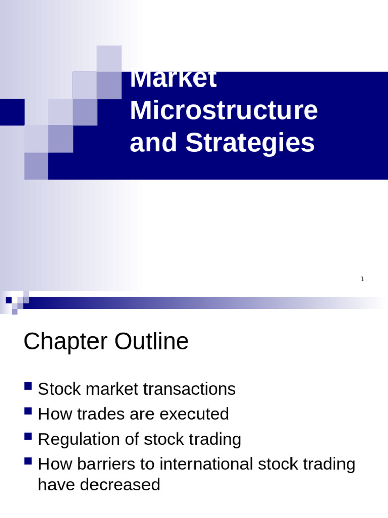 Market Startegis And Microstructure Pdf Short Finance Margin