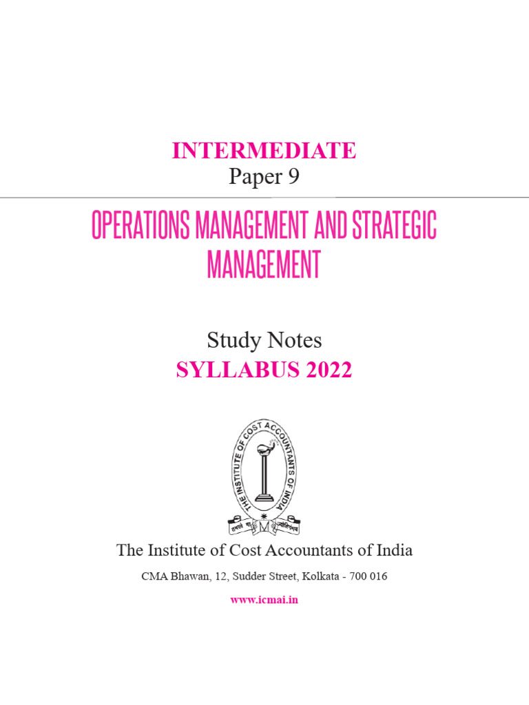 Operation Mgmt Compressed | PDF | Strategic Management | Operations ...