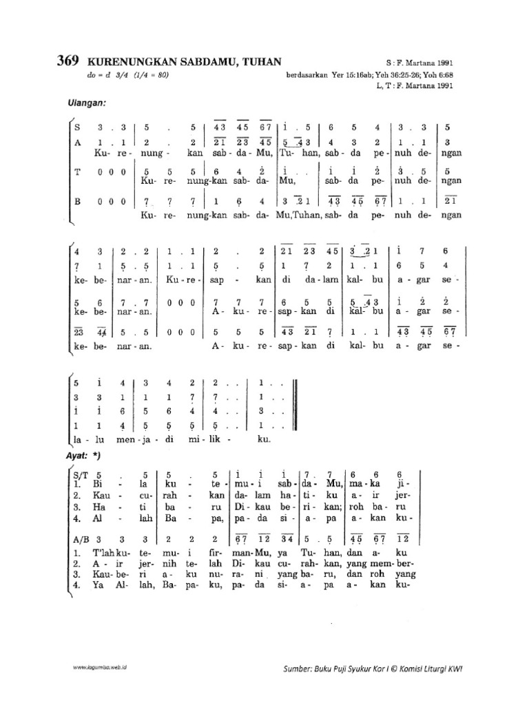 PS 369 Kurenungkan SabdaMu Tuhan | PDF