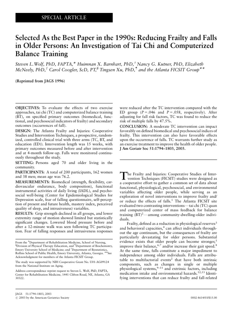 Reducing Frailty and Falls in Older Pers | PDF | Blood Pressure | F Test