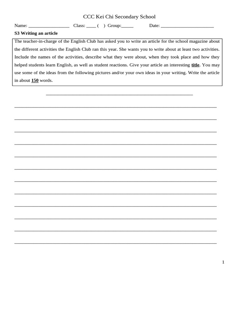 S3 Writing An Article Script (24-25) | PDF | English Language | Linguistics
