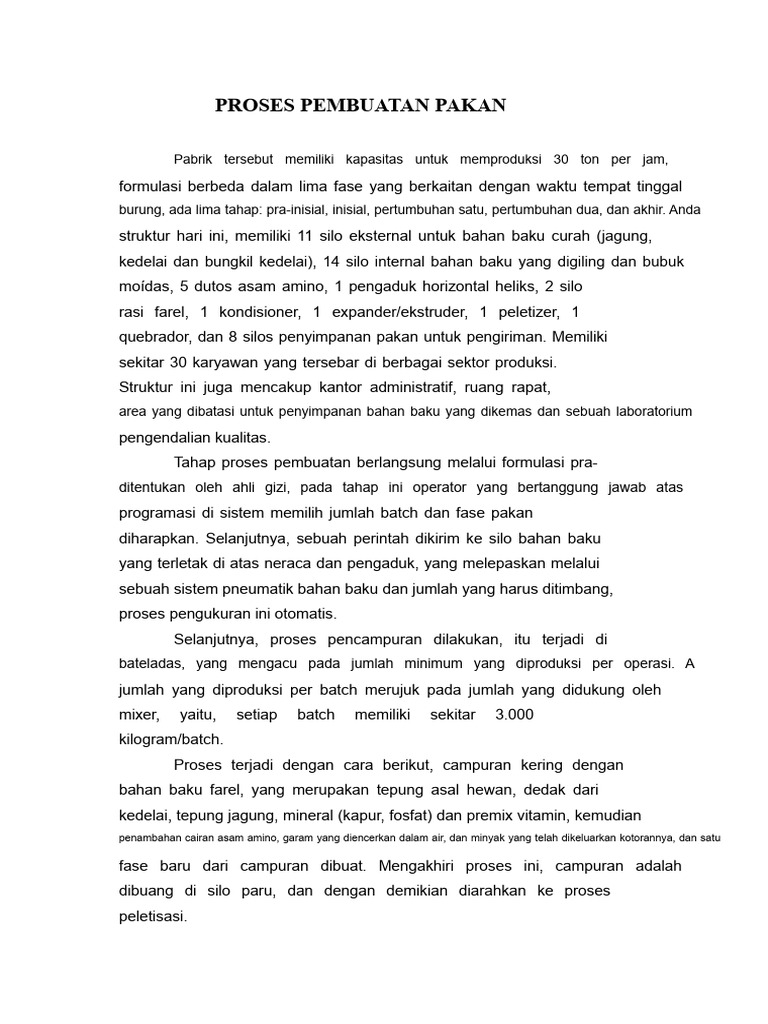 Proses Pembuatan Pakan | PDF