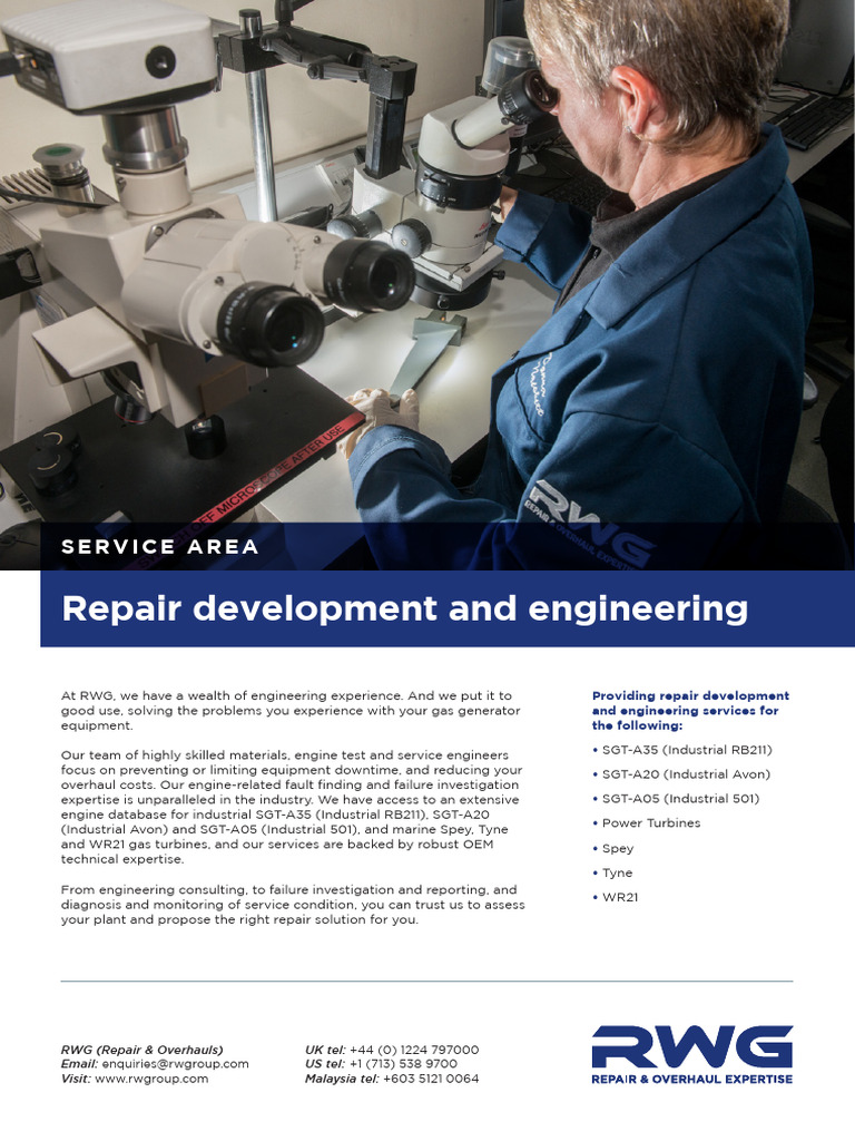 RWG Gas Generator Repair Services | PDF | Engineering