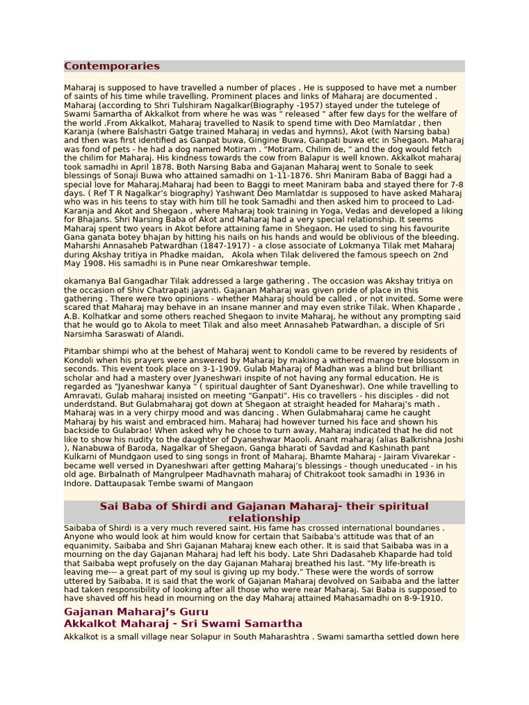 Gajanan Maharaj Contempory - 5 | PDF | Indian Religions